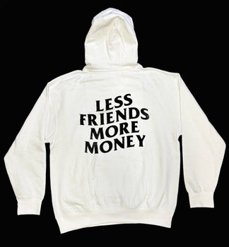 LESS FRIENDS MORE MONEY HOODIE FOR MEN - STREETFUEL black and white ...